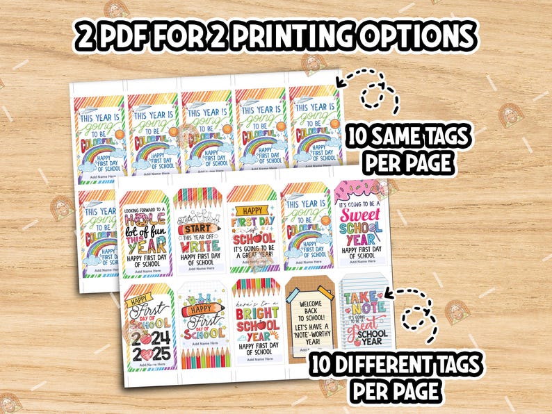 Back to School Tags Printable, First Day of School Tag, 1st Day School ...