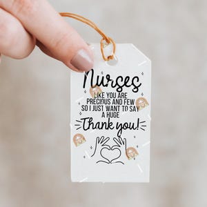 Nurse Tag, Thank You Nurse Gift Tag Printable, Happy Nurses Week Gift ...