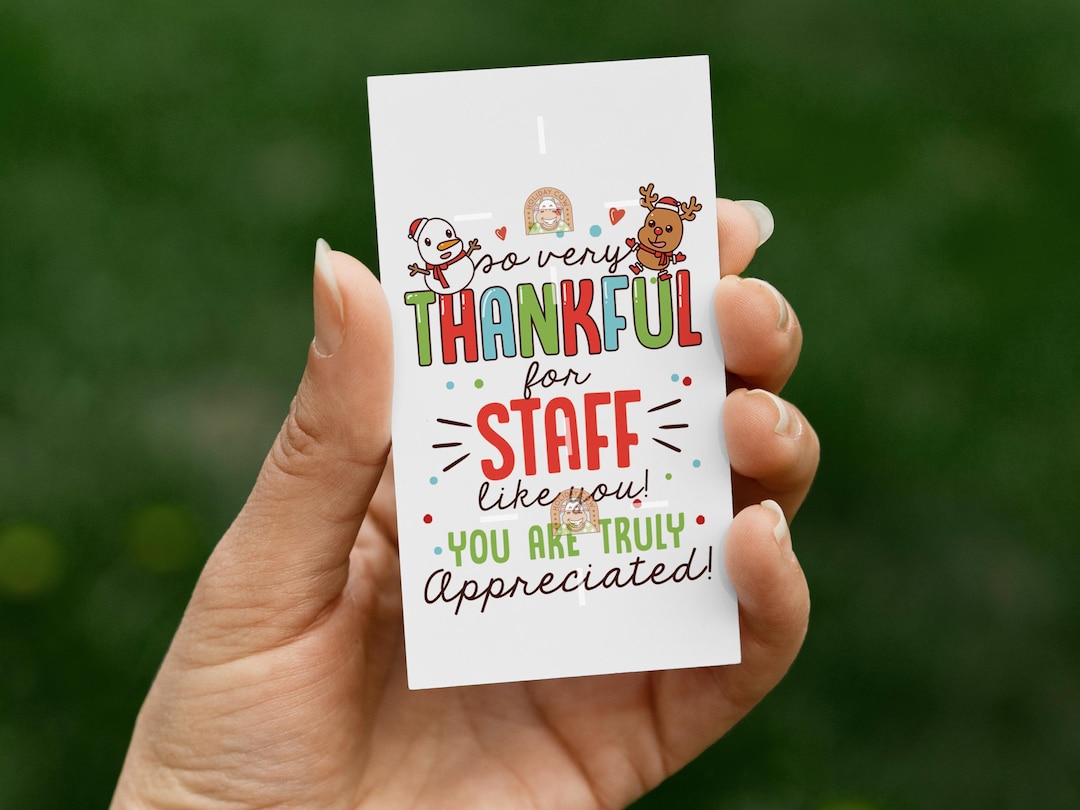 Staff Christmas Gift Tag, Printable Staff Holiday Gift Tag, Thank You ...