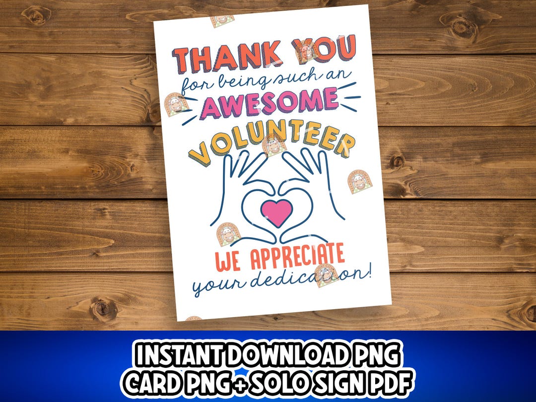 Volunteer Gifts, Volunteer Thank You Sign Printable, International ...