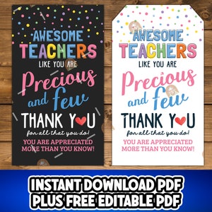 Teacher Appreciation Gift Tag Printable, Teacher Thank You Tag, End of ...