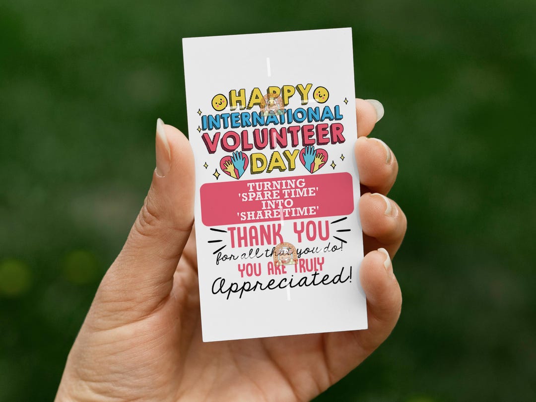 Printable Volunteer Day Tags, Thank You Volunteer Gift Tag ...