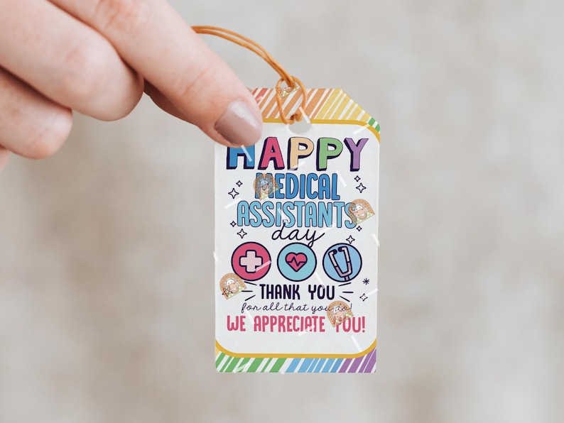 Medical Assistant Gift Tag, Medical Assistant Day Tag Printable, Happy ...