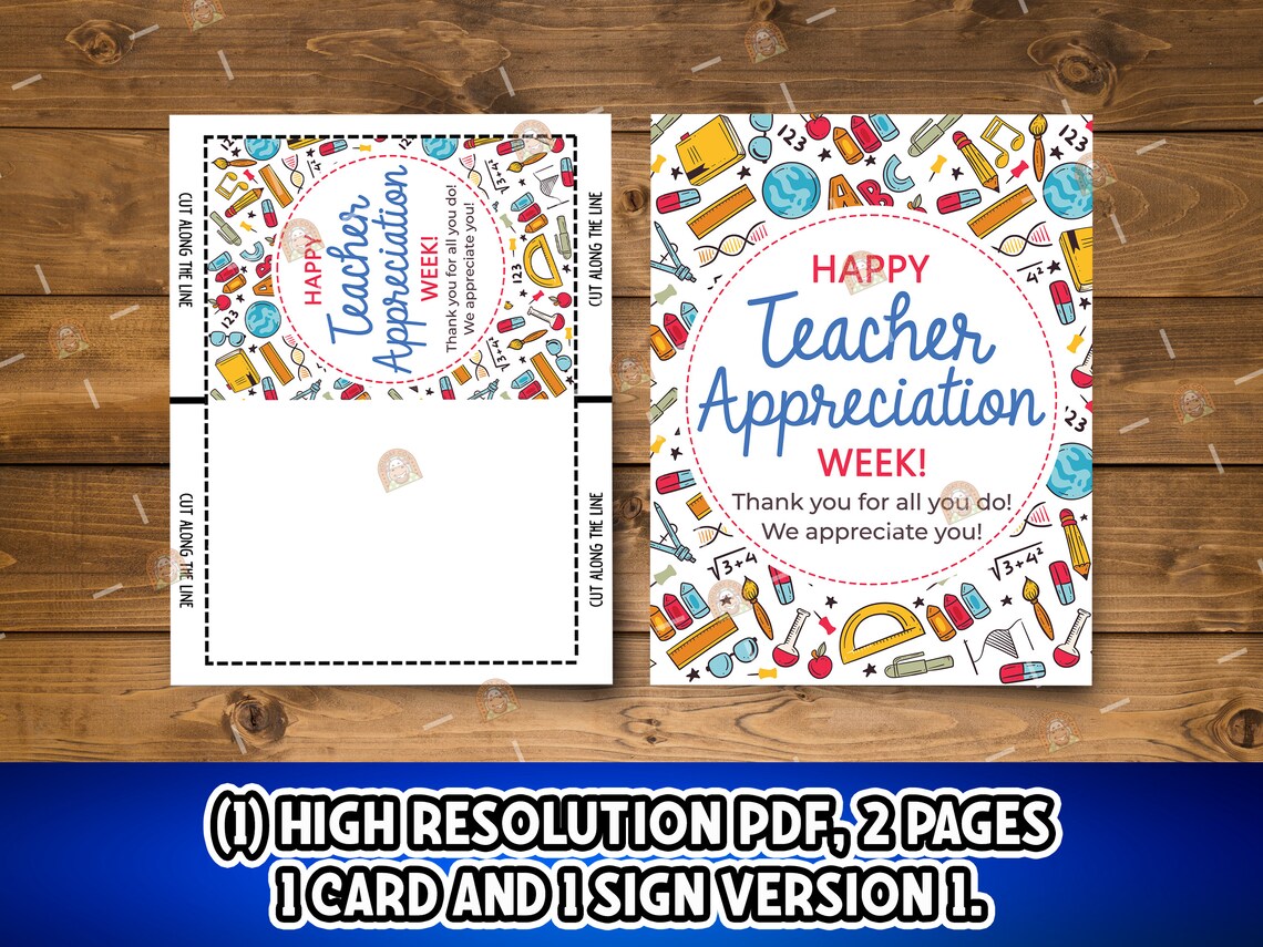 Teacher Appreciation Gift, Teacher Appreciation Card Printable, Teacher ...