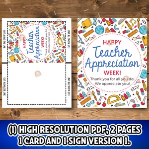 Teacher Appreciation Gift, Teacher Appreciation Card Printable, Teacher ...