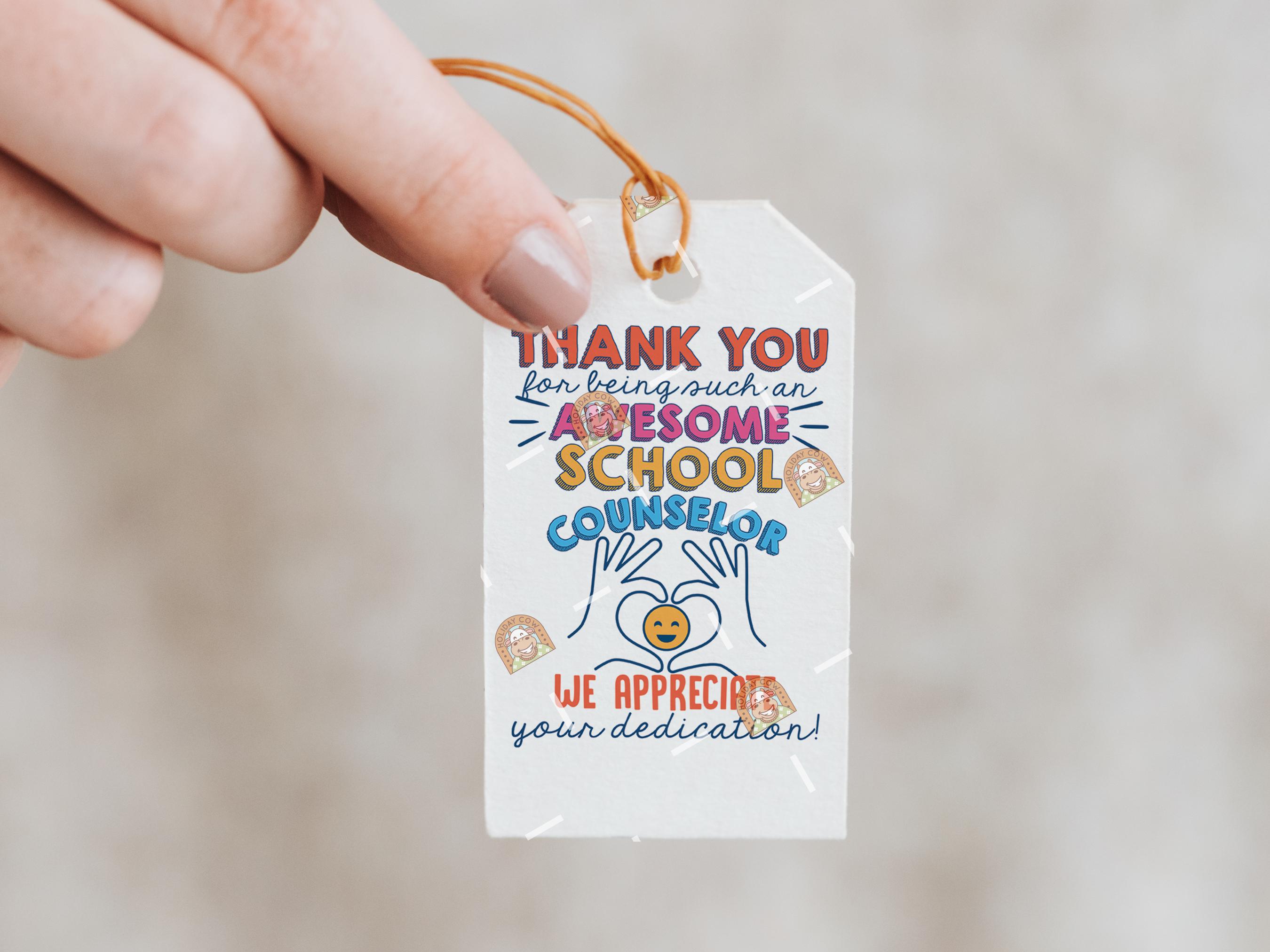 School Counselor Tags Printable, School Psych Gift Tag, Thank You ...