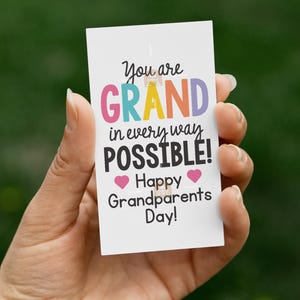 Grandparents Day Tag Printable, Grandparent Gift Tag From Grand ...