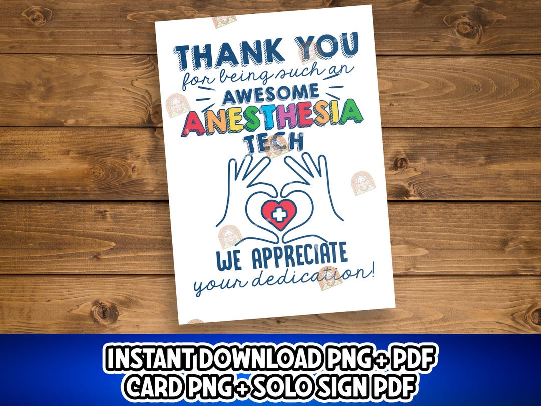 Anesthesia Tech Gift Printable, Anesthesia Tech Week Sign, Anesthesia ...