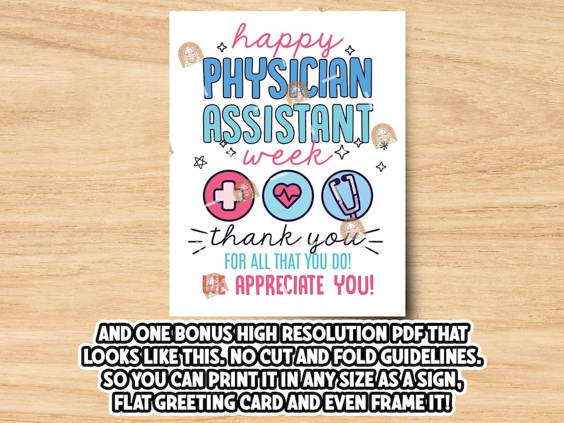 Physician Assistant Week Gift Printable, Physician Associate Card ...