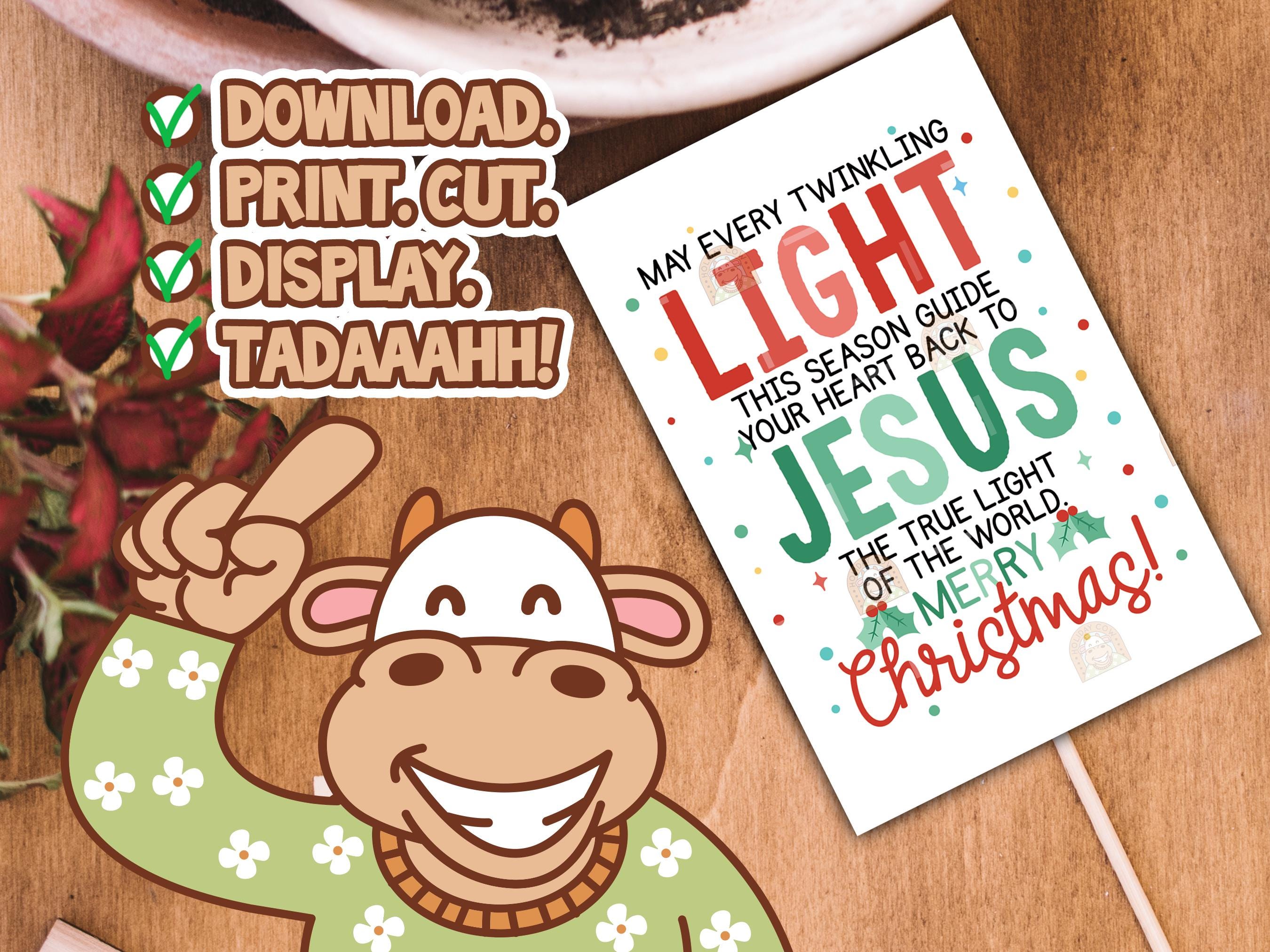 Religious Christmas Gift Tag Printable, Jesus is the Light of the World ...