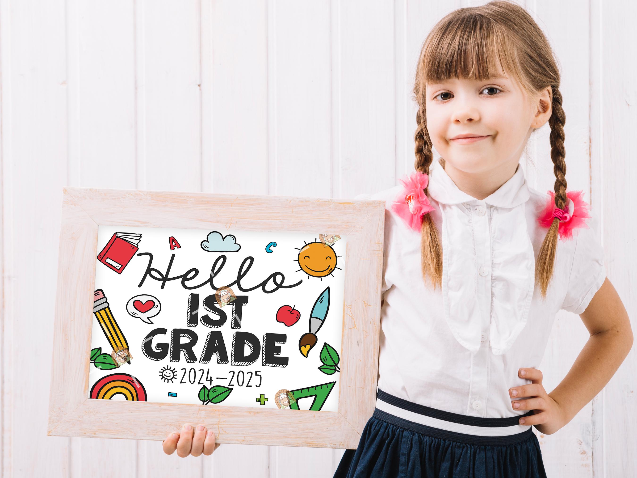 First Day of 1st Grade Sign, First Day of School Sign Printable, Back ...