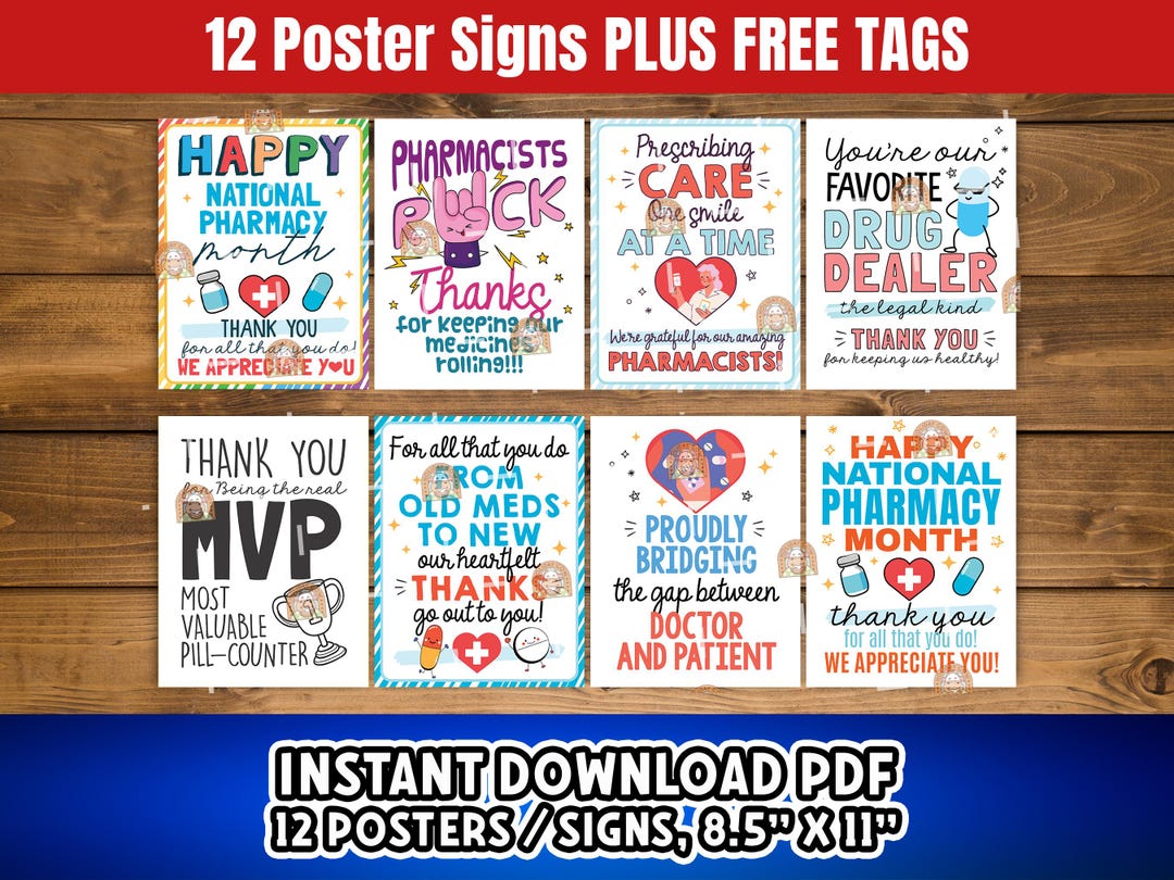 National Pharmacy Month Sign Printable, Pharmacy Month Gift, Pharmacy ...