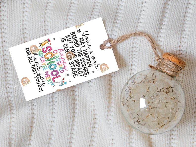 Printable Classified Appreciation Week Tag, Classified School Employee ...