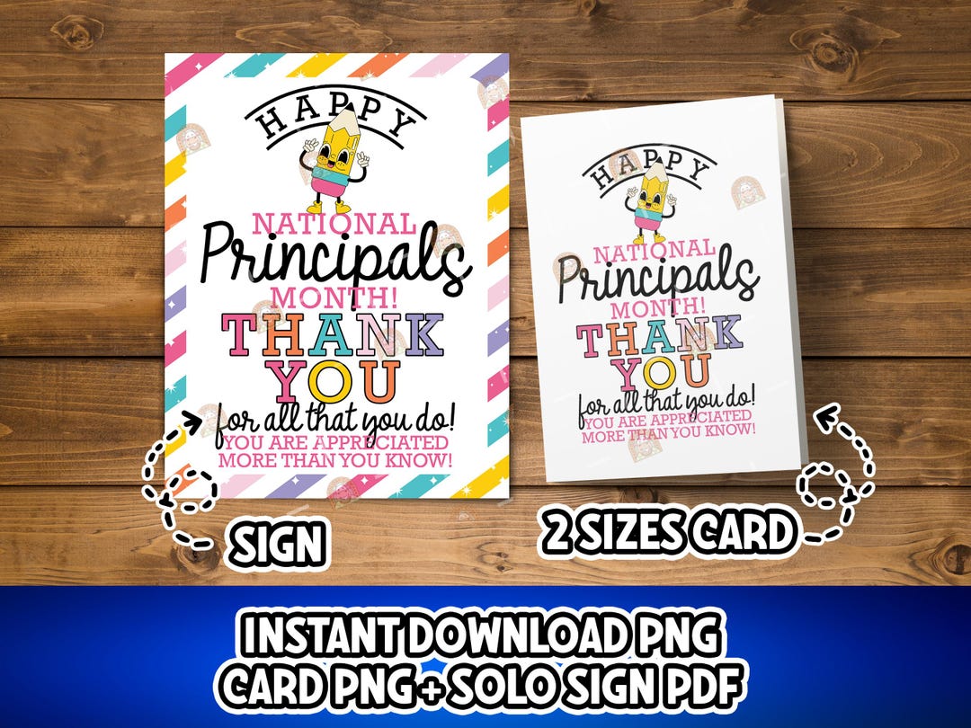 National Principals Month Card, Printable Principal Appreciation Month ...