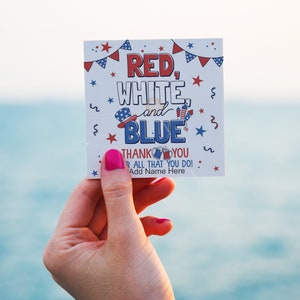 4th of July Gift Tag, 4th of July Tags Printable, Red White and Blue ...