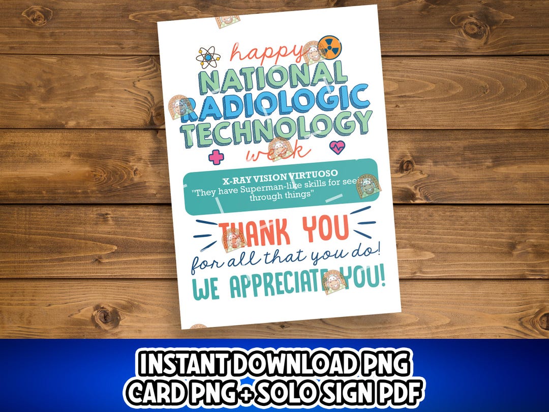NRTW Sign Printable, National Radiologic Technology Week Card ...