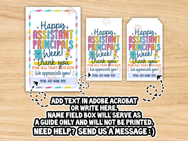 Assistant Principals Week Gift Tag Printable, Assistant Principal ...