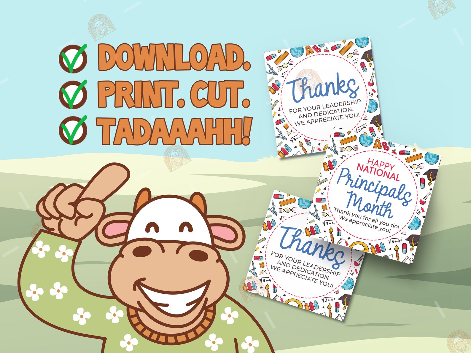 National Principals Month Tag Printable, Principal Appreciation Month ...