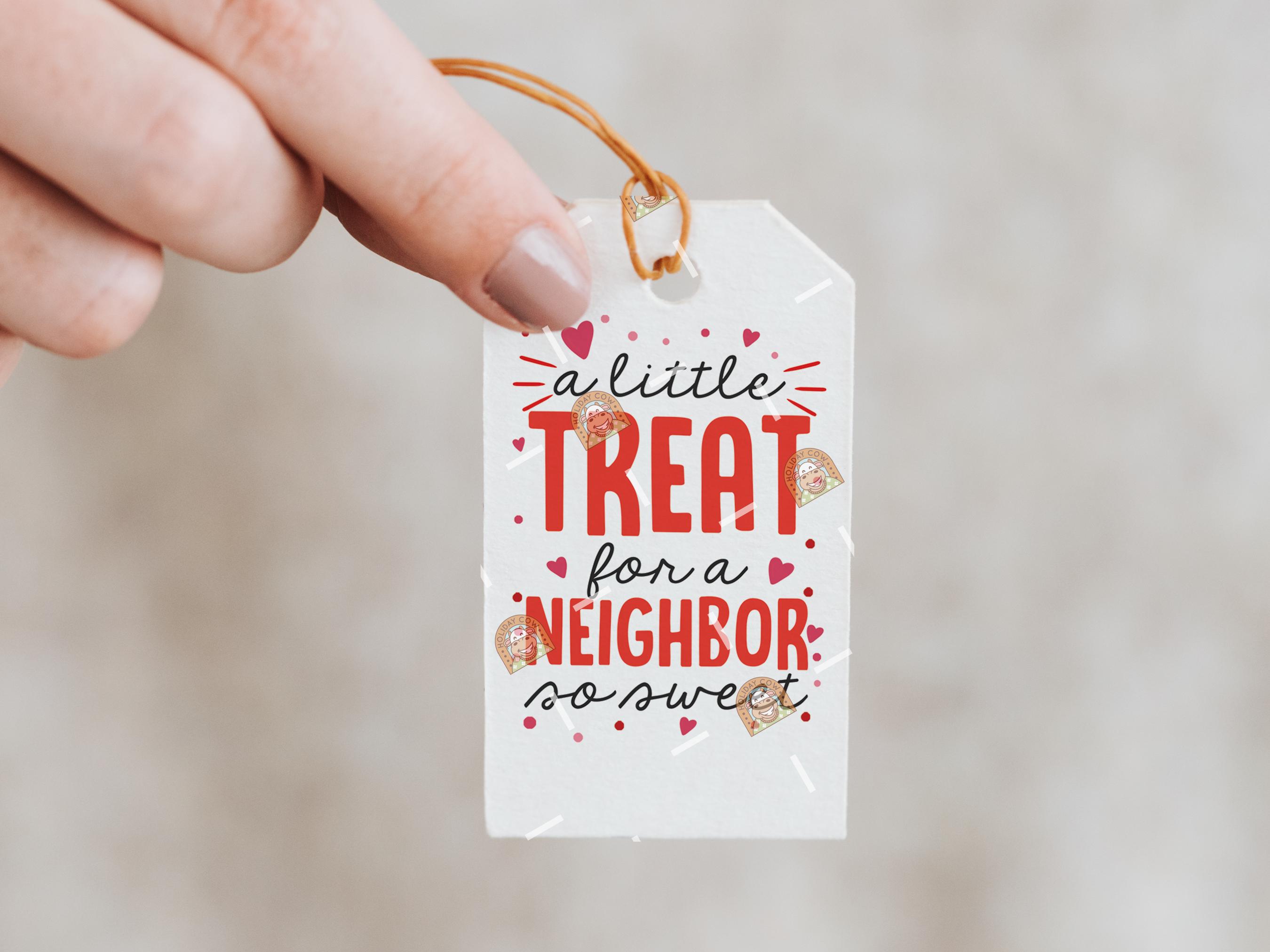 Valentines Neighbor Gift Tag, Printable Thank You Neighbor Valentine ...