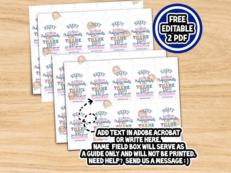 Printable Administrative Professionals Day Tag, Administrative ...