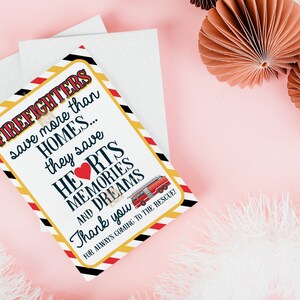 Firefighters Card, Firefighter Gift Printable, International ...