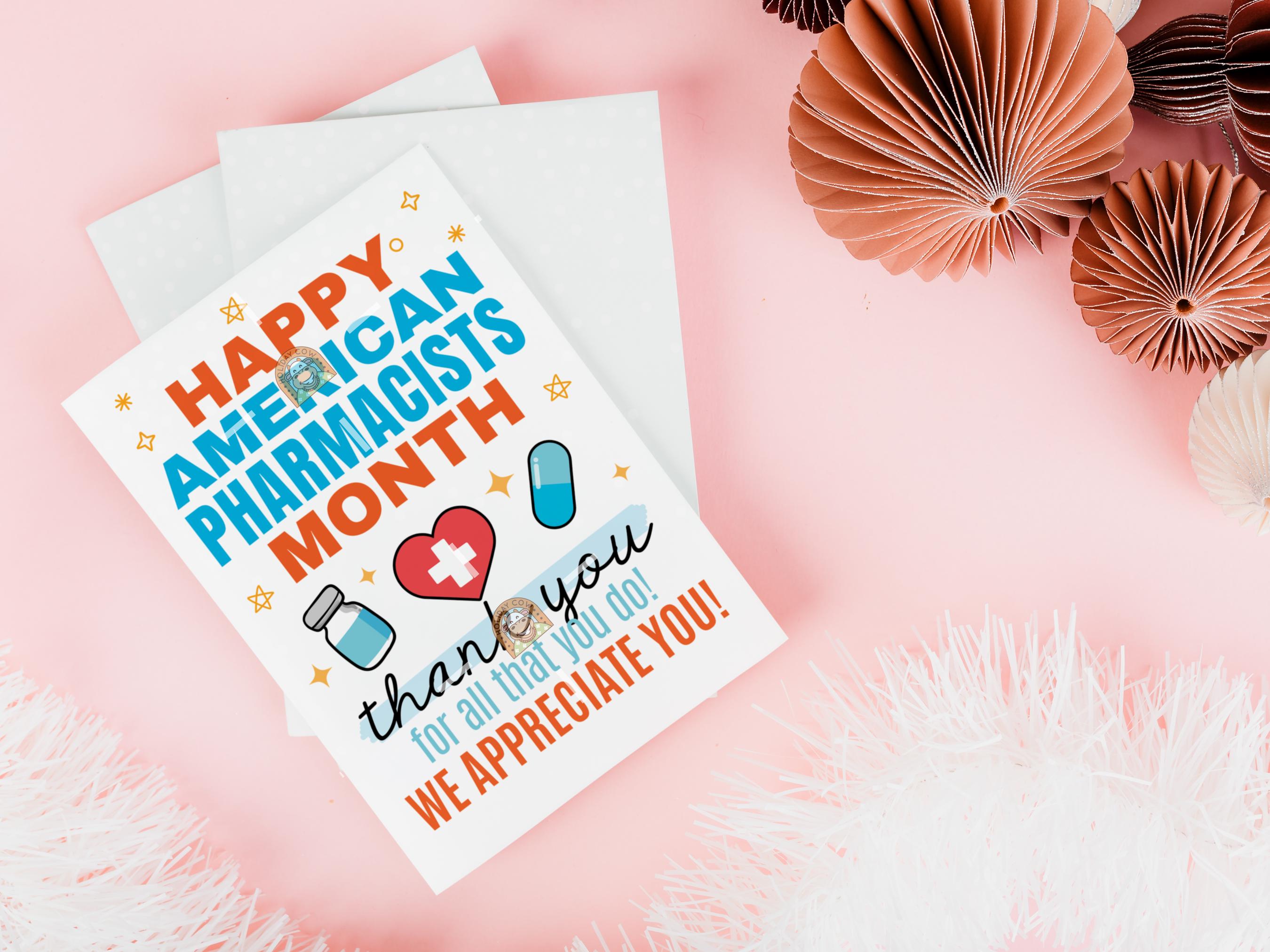American Pharmacists Month Card Printable, Pharmacist Month Gift ...