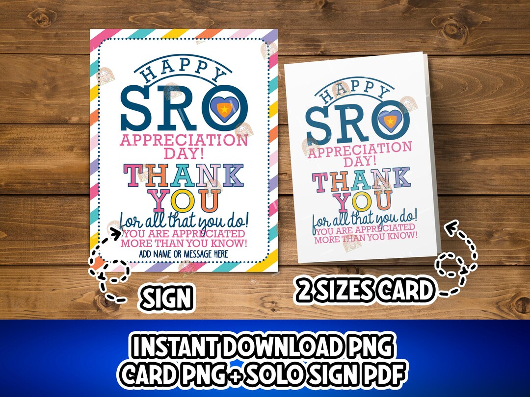 SRO Appreciation Day Gift, Printable School Resource Officers Day Sign ...