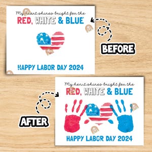 Labor Day Handprint Craft, Printable USA Labor Day Handprint Art Craft ...