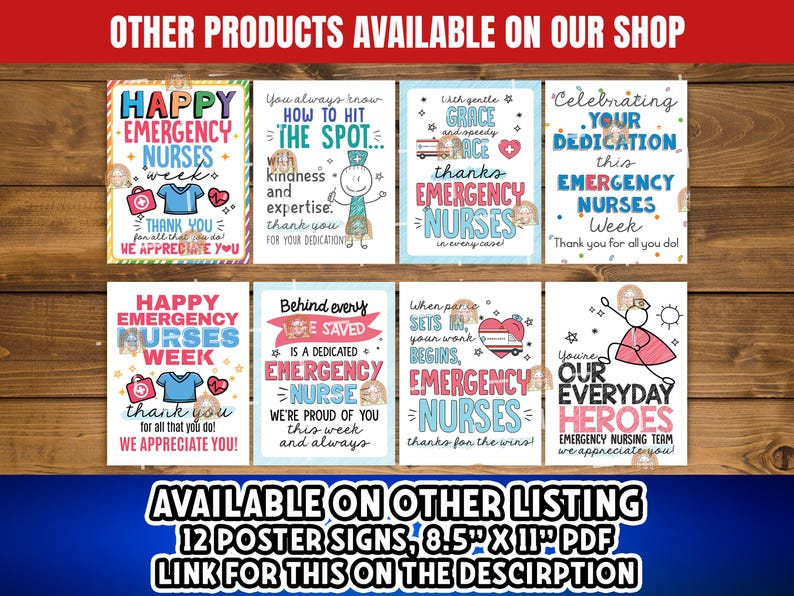 Emergency Nurses Day Card Printable, Emergency Nurses Day Signs, ER ...