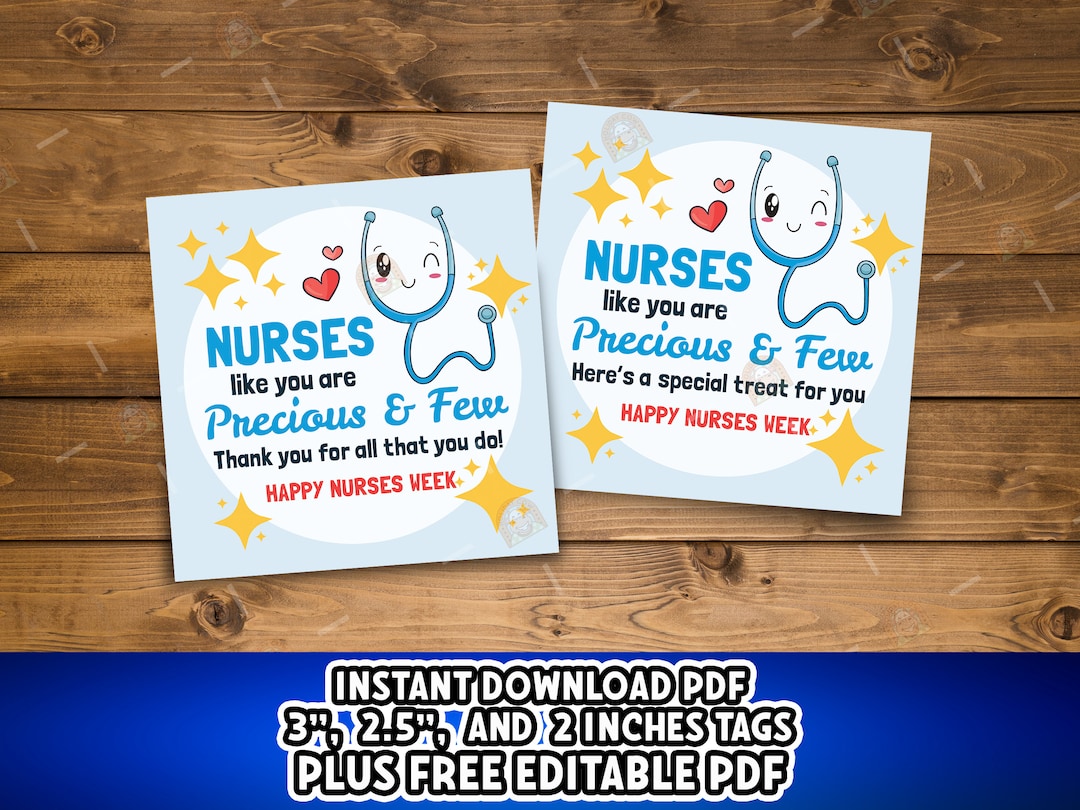 Nurses Week Tag, Nurse Appreciation Tags Printable, National Nurses ...