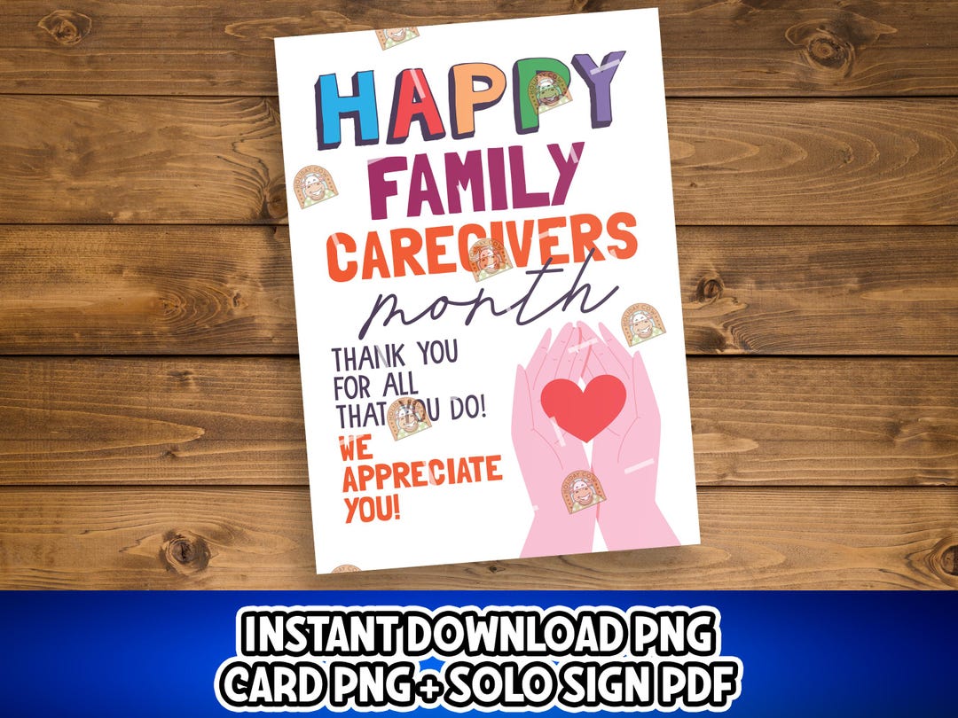 National Family Caregivers Month Card Printable, Gift for Caregiver ...