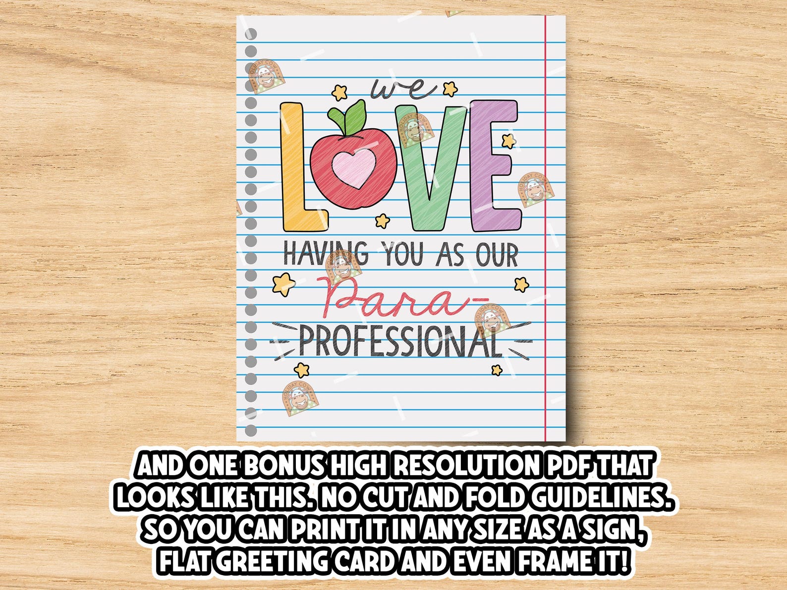 Paraprofessional Gift, School Paraprofessional Card Printable, Para ...