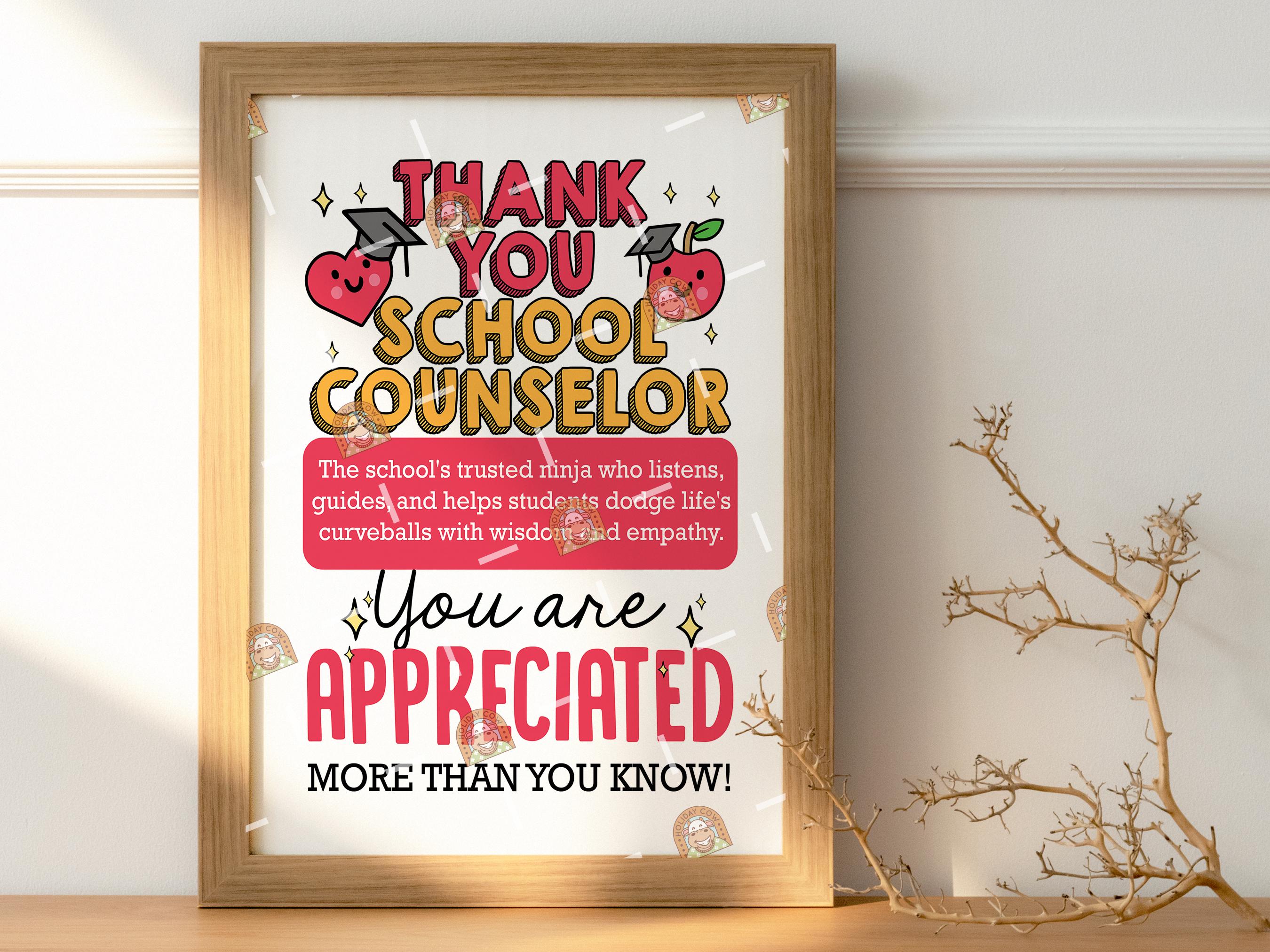 School Counselor Gift, National School Counseling Week Card Printable ...