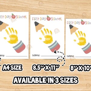 First Day of School Handprint Art Printable, Back to School Handprint ...