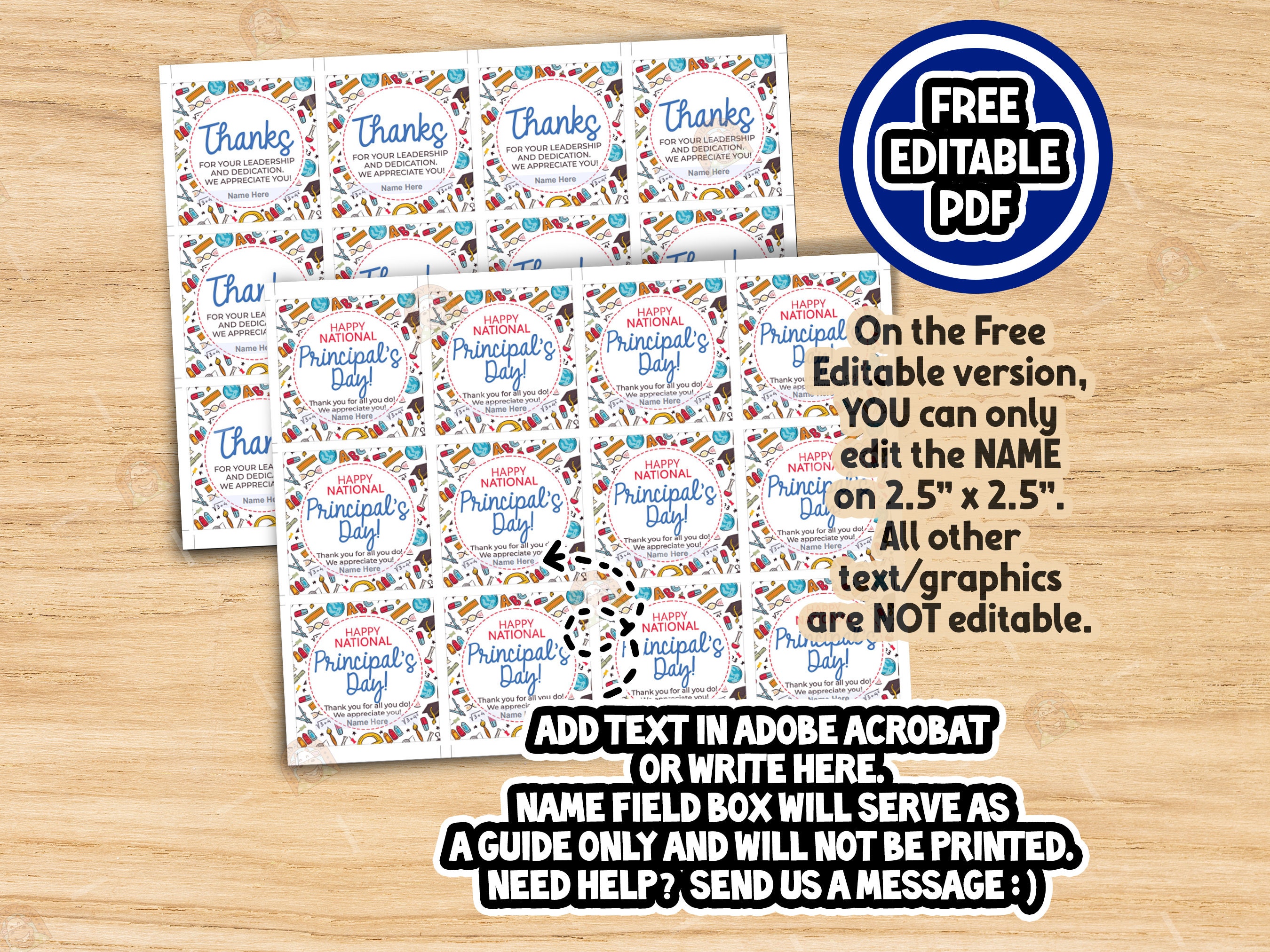 School Principal Gift Tag, Printable Principal Appreciation Tag ...