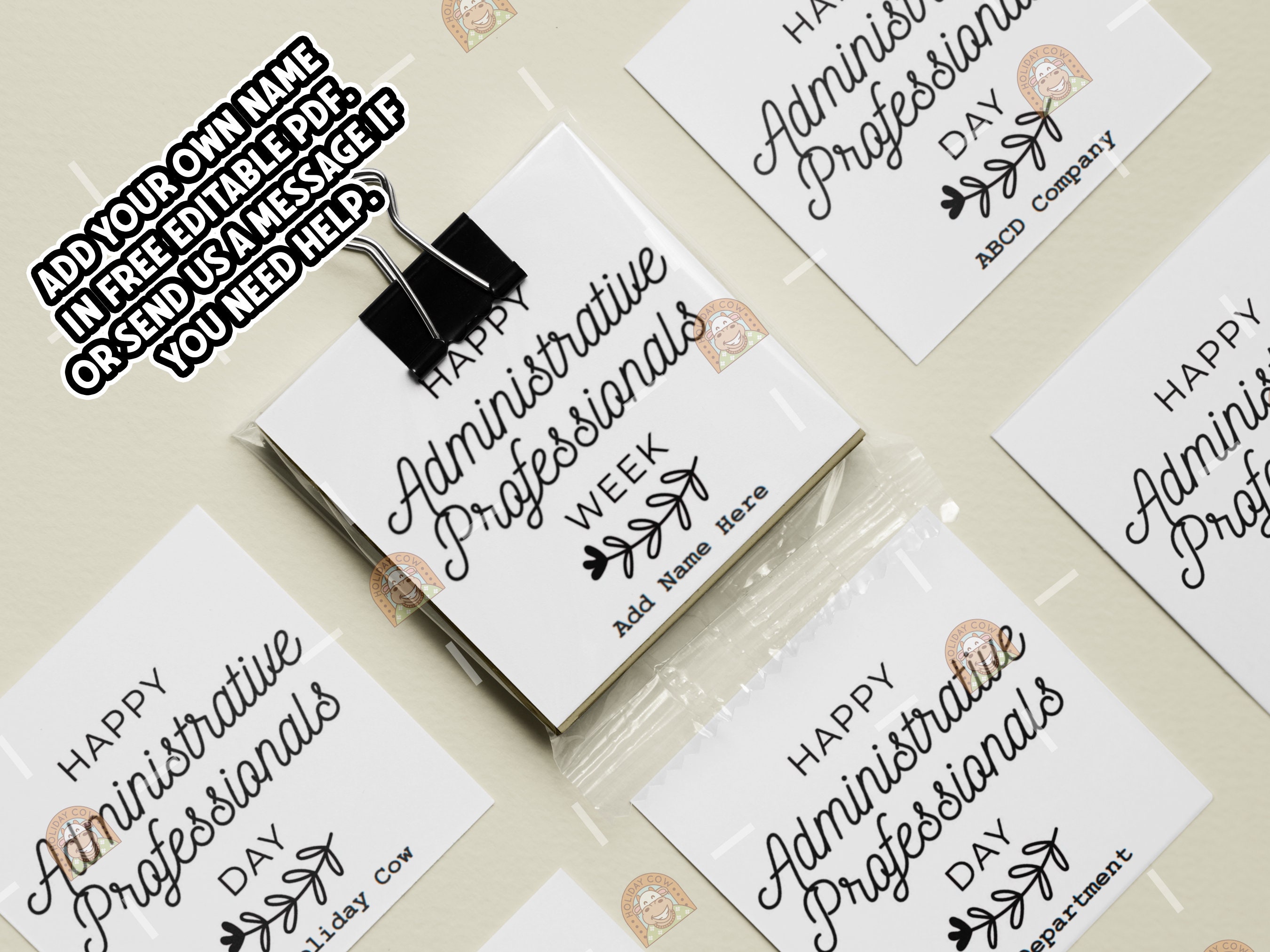 Administrative Professionals Day Tag Printable, Elegant Administrative ...
