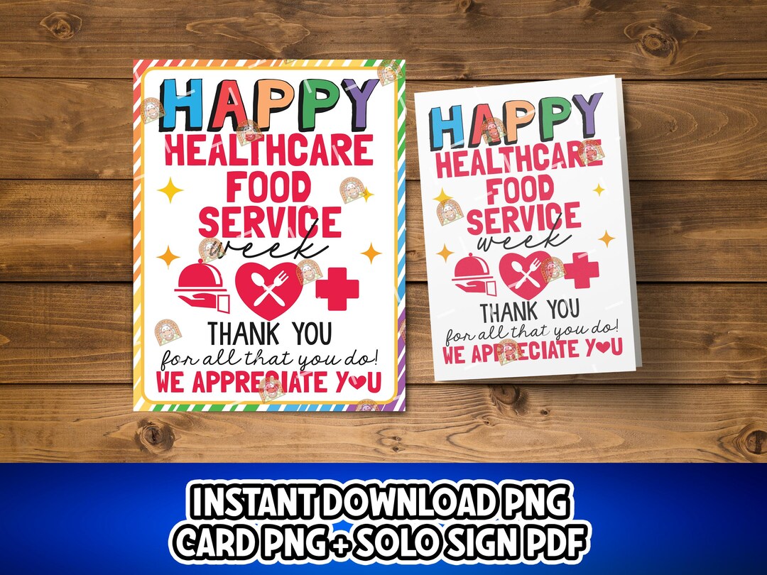 Healthcare Food Service Week Card Printable, Healthcare Food Service ...