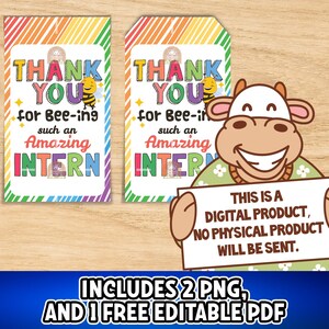 Intern Tag, Printable Tags for Intern, National Intern Day Gift Tags ...