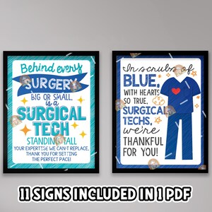 Surgical Tech Week Signs Printable Bundle, Surgical Tech Appreciation ...