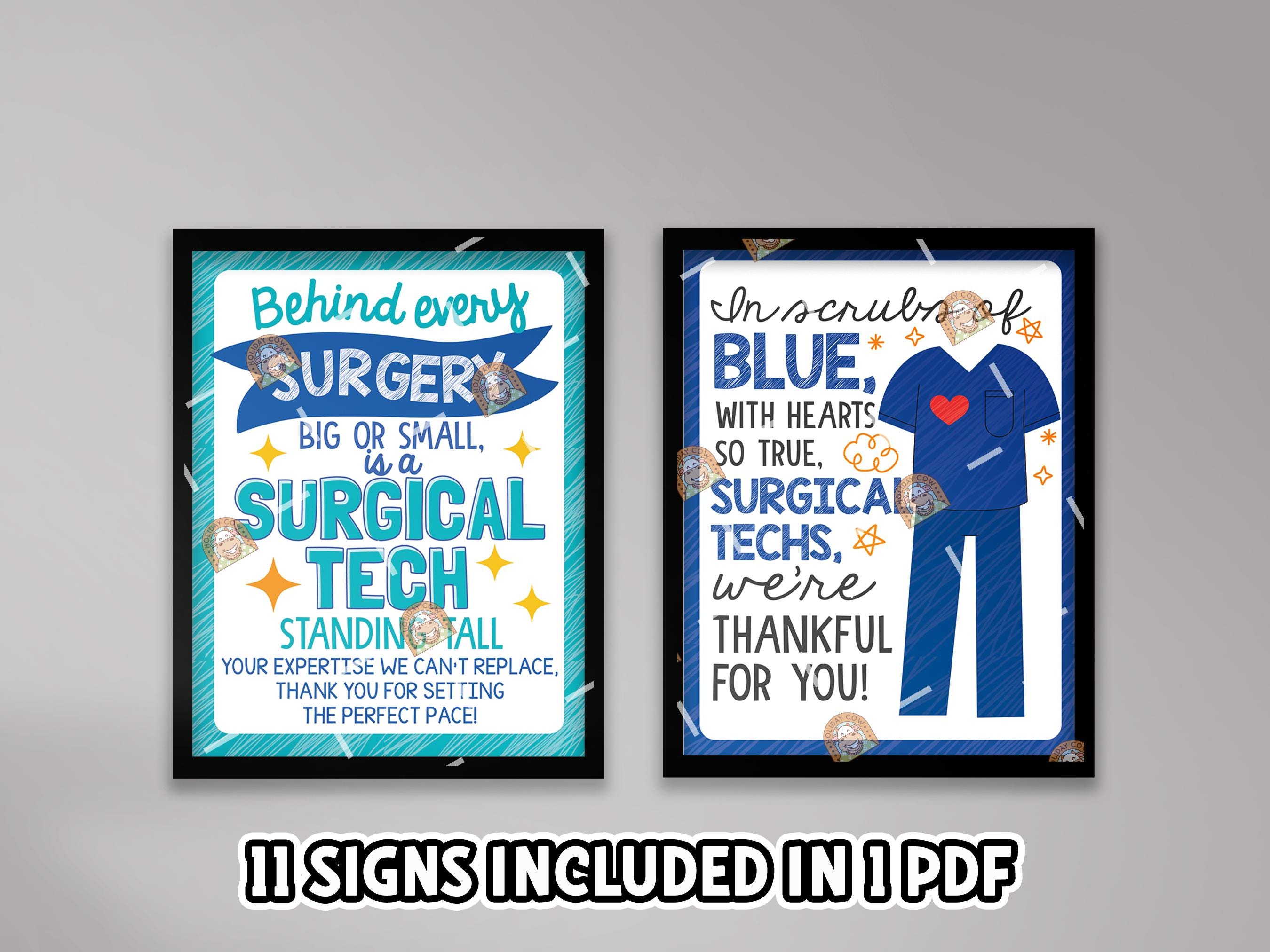 Surgical Tech Week Signs Printable Bundle, Surgical Tech Appreciation ...