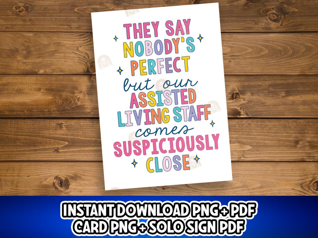 Assisted Living Gift, Printable Assisted Living Staff Gift for ...