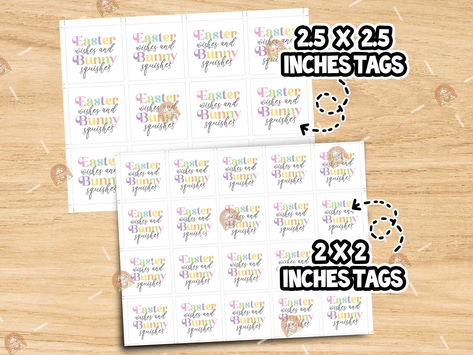 Easter Wishes and Bunny Squishes, Minimalist Easter Tag Printable ...