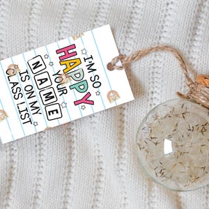 Printable Class Gift Tag, New School Year Student Gift Tag, First Week ...