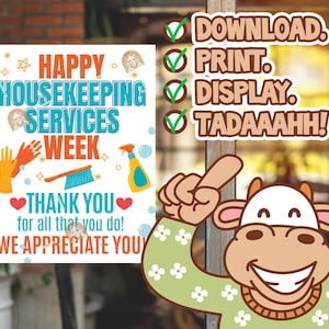 Housekeeping Week Sign Printable, Housekeeping Appreciation Week Sign ...