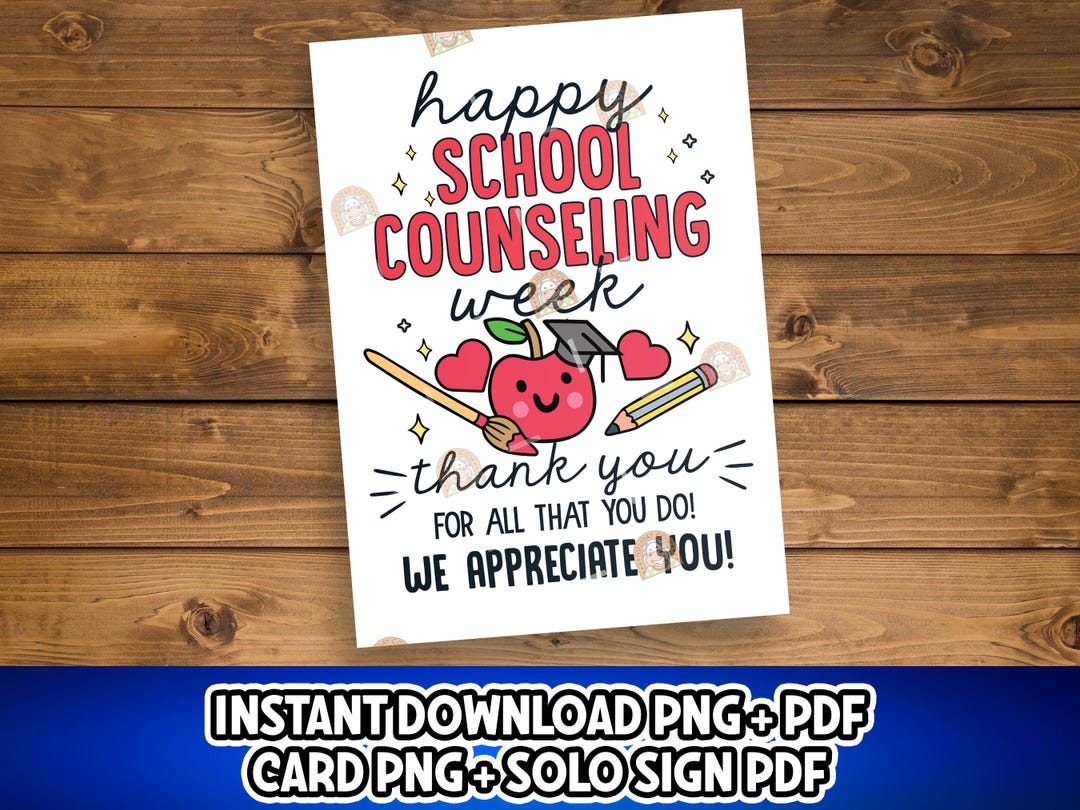 School Counseling Week Gifts, Printable National School Counselor Week ...