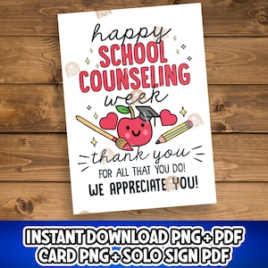 School Counseling Week Gifts, Printable National School Counselor Week ...