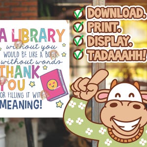 School Librarian Day Posters Printable, Librarian Thank You, Librarian ...