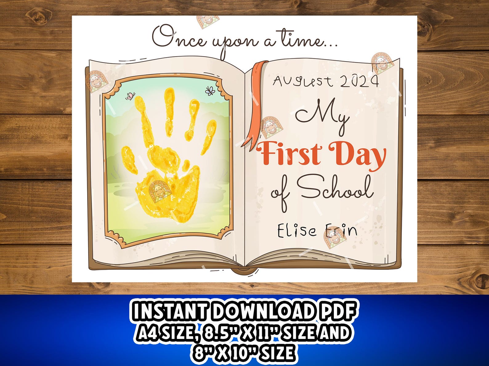 First Day of School Handprint Craft Printable, Back to School Handprint ...