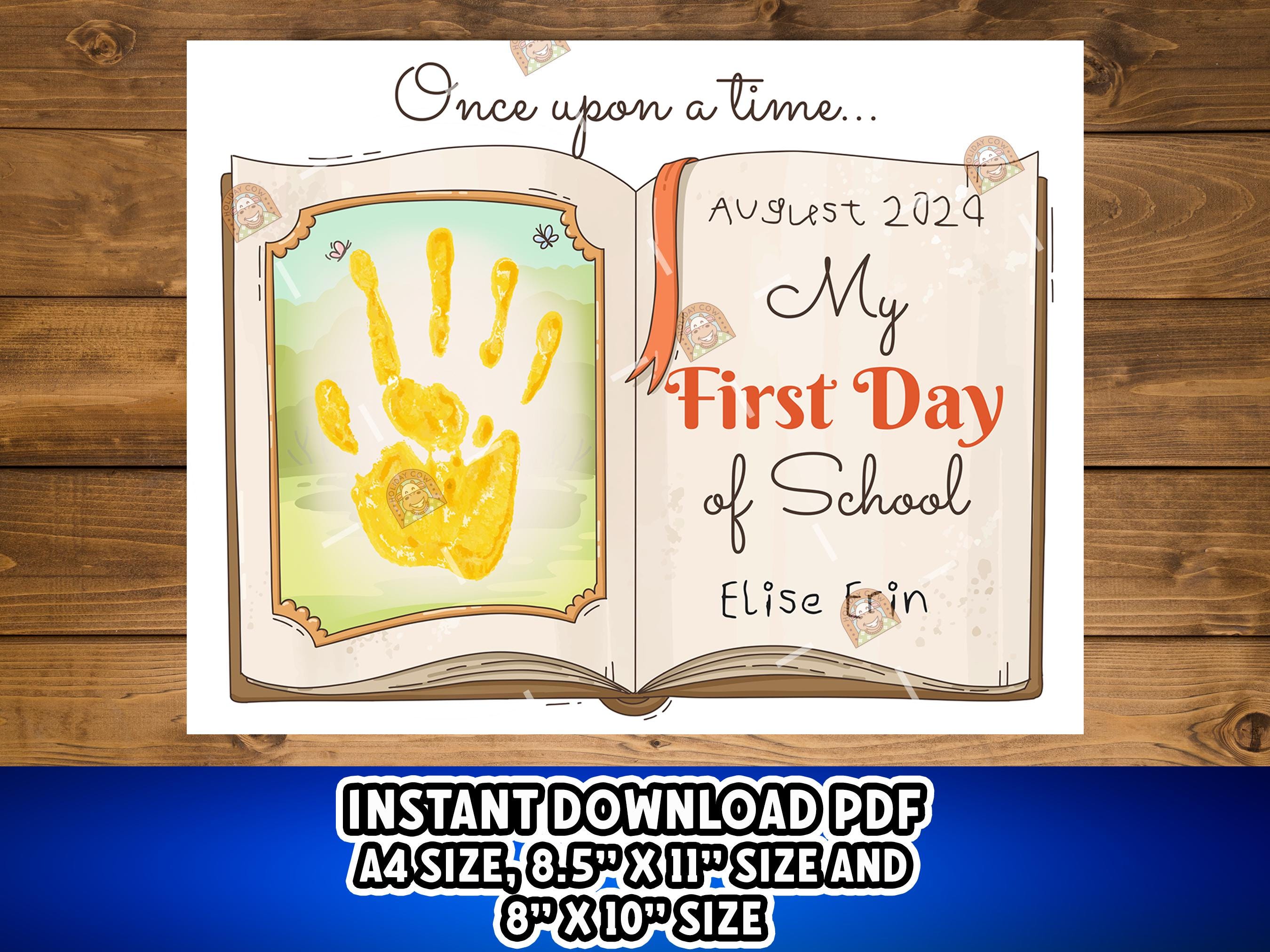 First Day of School Handprint Craft Printable, Back to School Handprint ...