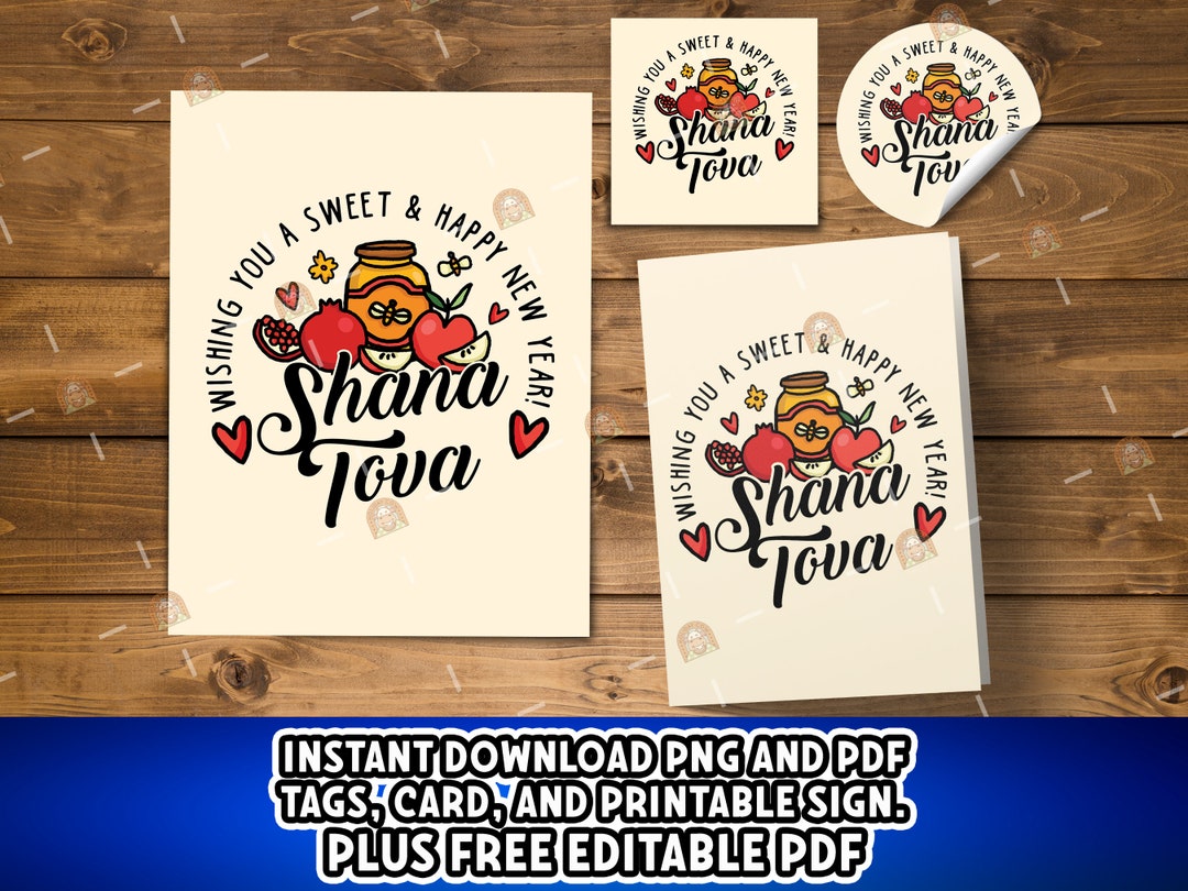 Shana Tova Printable Tag, Rosh Hashanah Card, Rosh Hashanah Gift ...